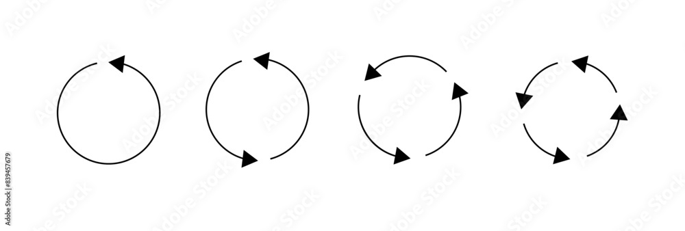 Set of circle arrows isolated. Circular Rotate arrow and spinning ...