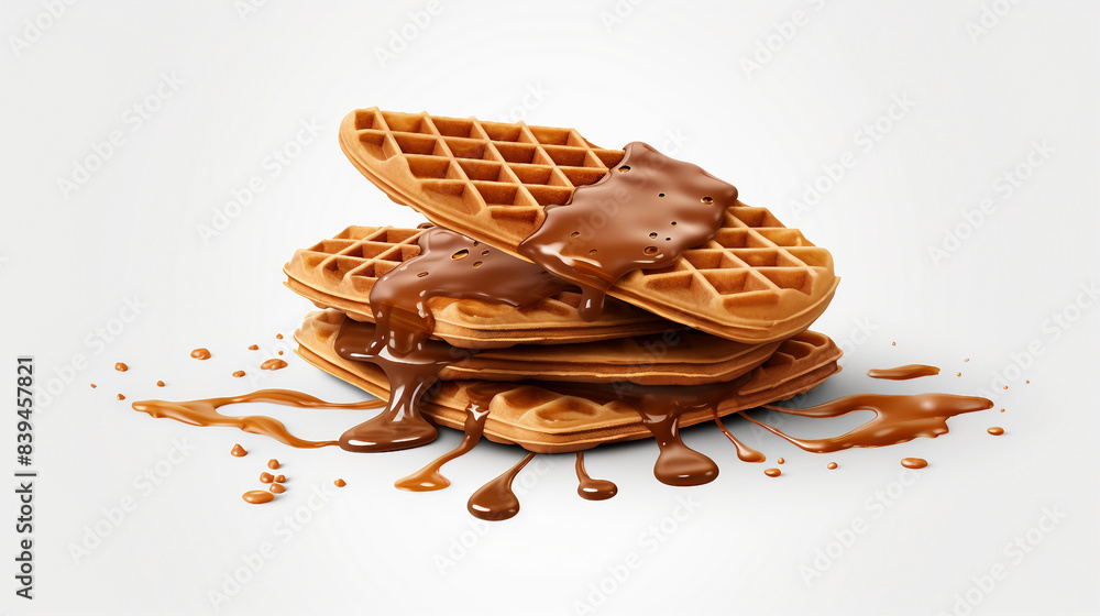 Delicious Crispy Wafer Covered in Rich Chocolate Splash, Isolated ...