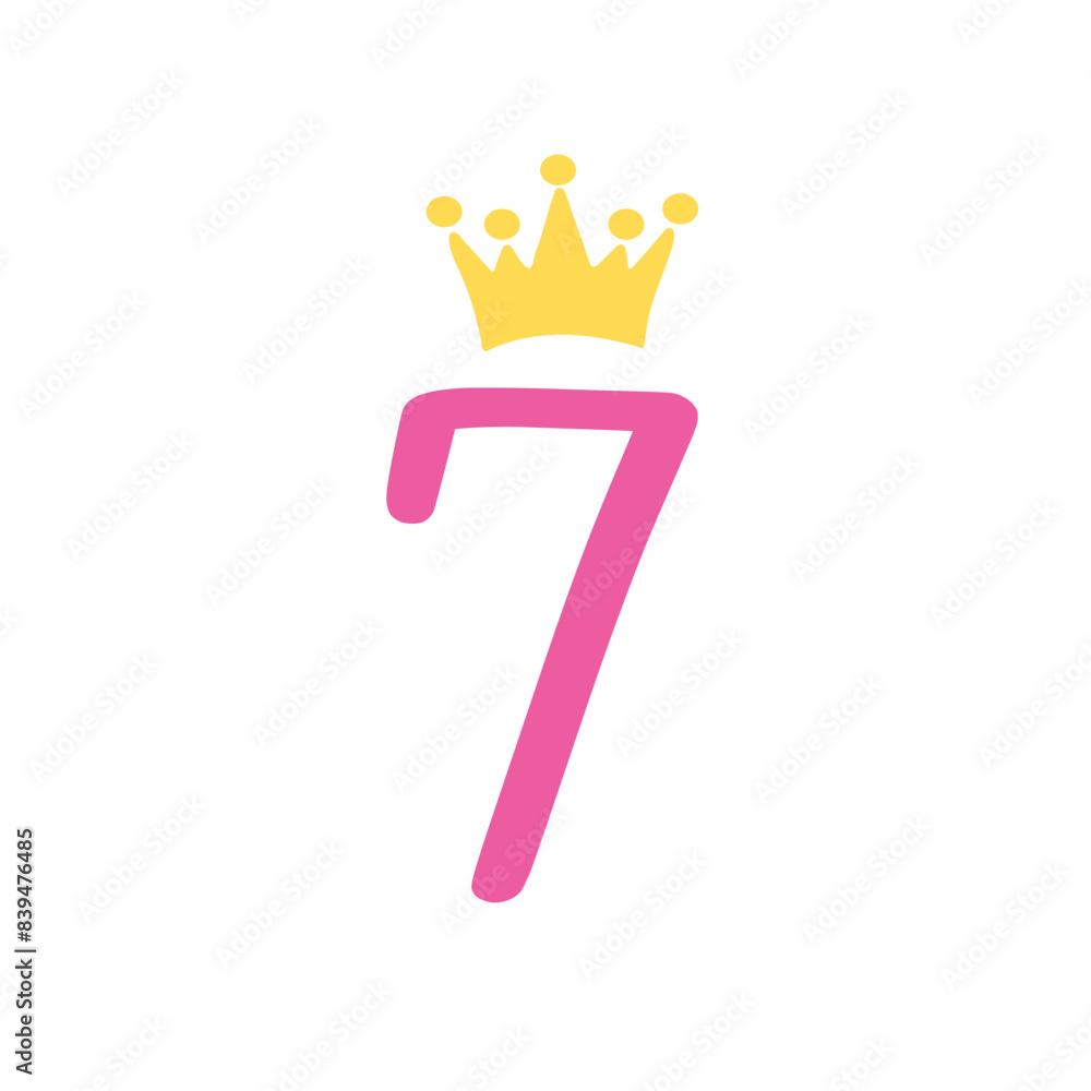 Seventh Birthday SVG, seven SVG File, Baby Girl, Crown, Number svg ...