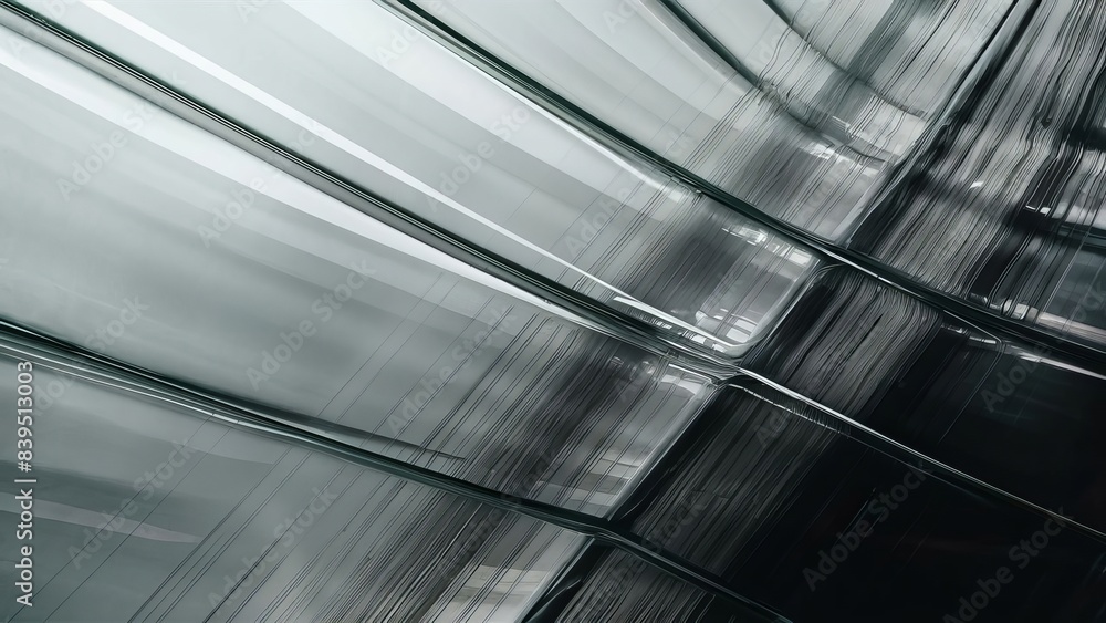 Abstract glass texture background, monochrome, gray and black colors, fluid dynamics and smooth ...