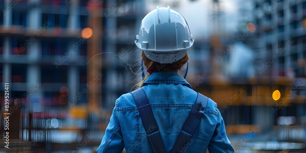 Civil engineer overseeing construction progress at a construction site ...
