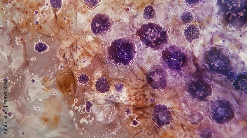 At varying stages of melanin production these melanocytes show ...