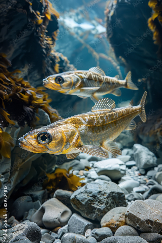 A visual of the first jawed fish, placoderms, swimming in ancient ...