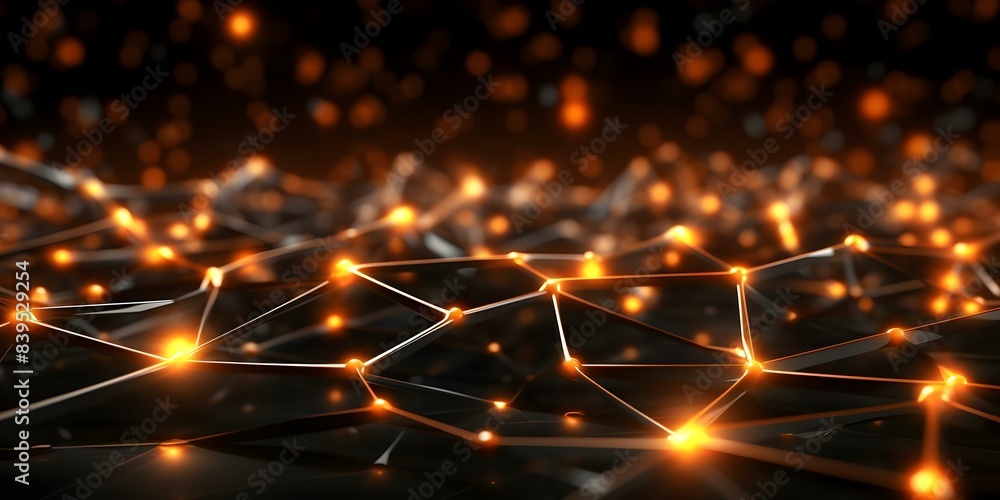 Orange Plexus Network Nodes in High Definition 4K Digital Wallpaper on ...
