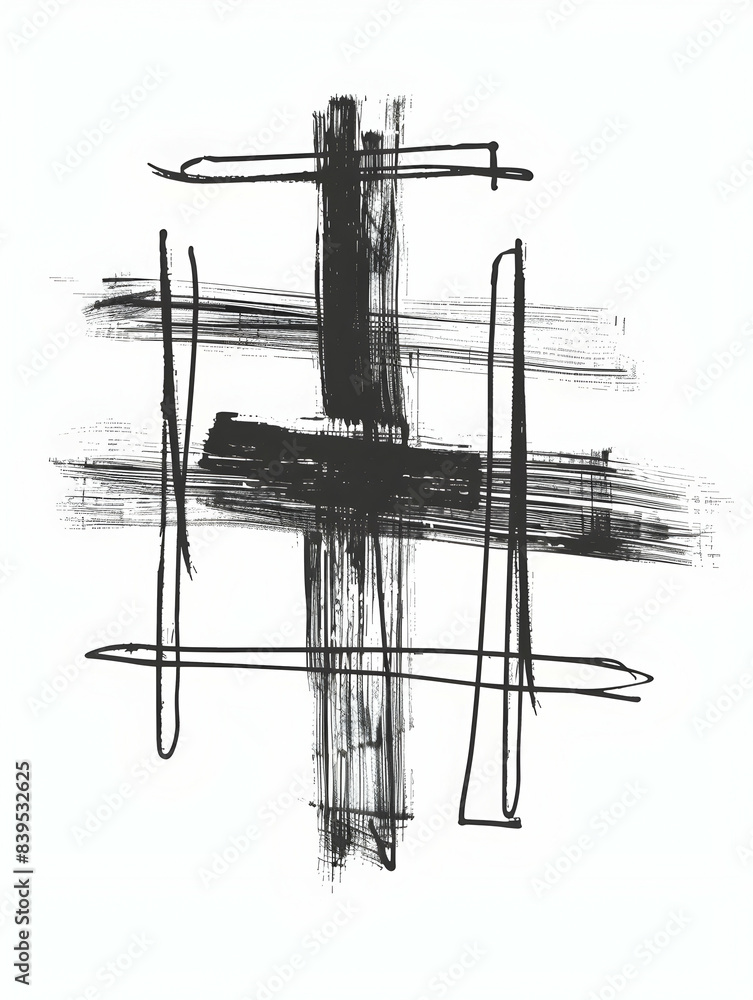 Jesus Christ, cross symbol of faith and Christianity, graphic religious ...