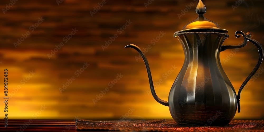 Symbol of traditional Arab hospitality Image of Arabic coffee pot ...