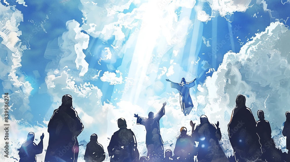the ascension of jesus christ to heaven after his resurrection digital ...