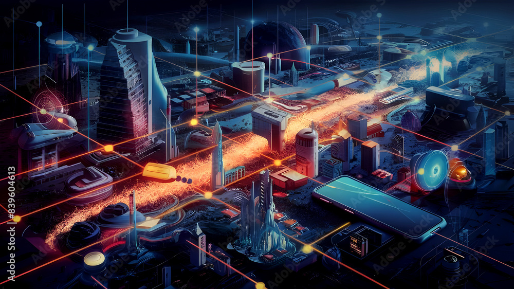 Digital map and concept of global network and connectivity, data ...