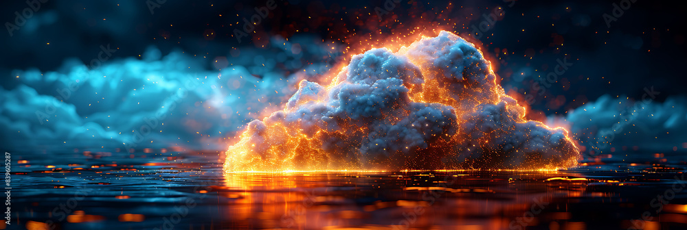 abstract visual of cloud cybersecurity with motion blur highlighting ...