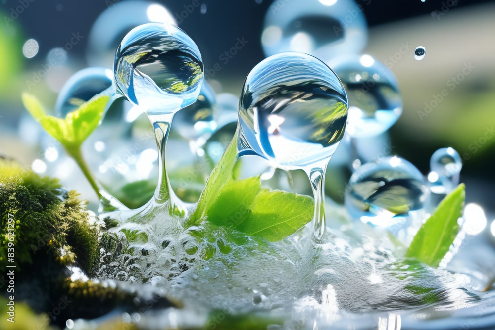 Underground rock, clear water, groundwater, spring water, water, hot ...