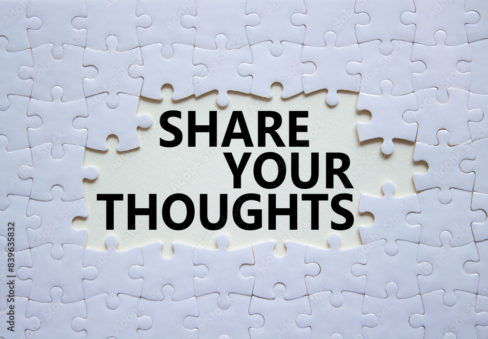 Share your Thoughts symbol. Concept words Share your Thoughts on white ...
