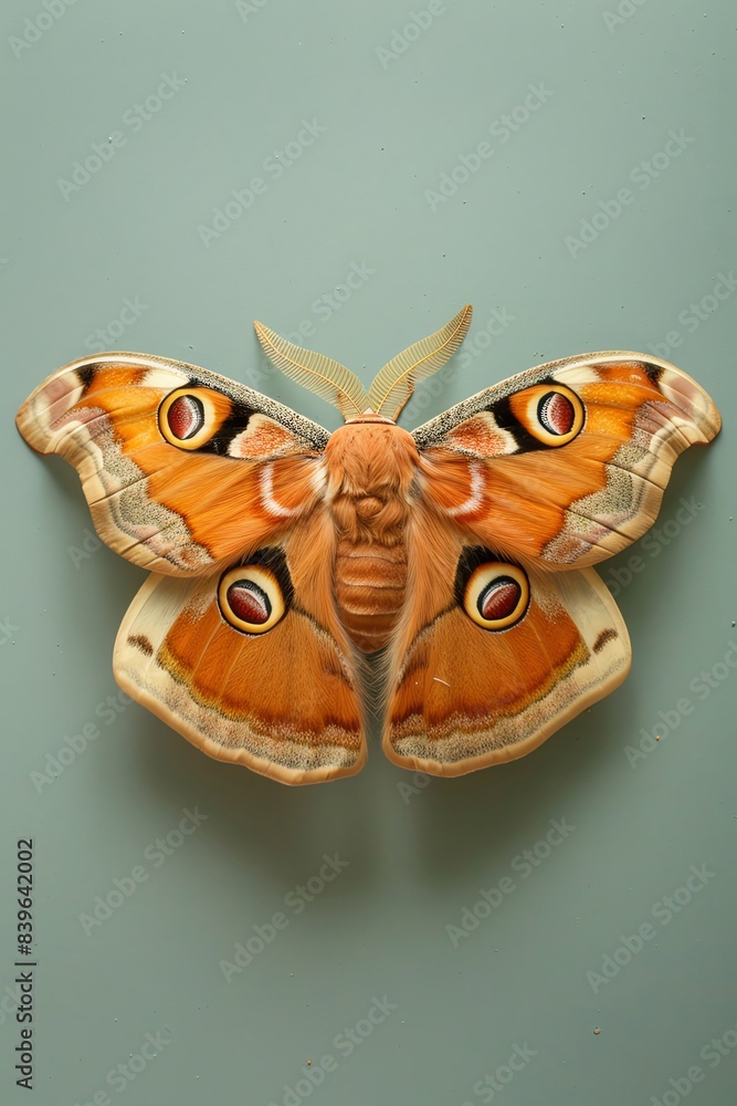 Polyphemus Moth, border, background Wallpaper, blank in the middle ...