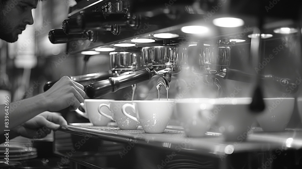 coffee brewing techniques, skillful barista crafting perfect espresso ...