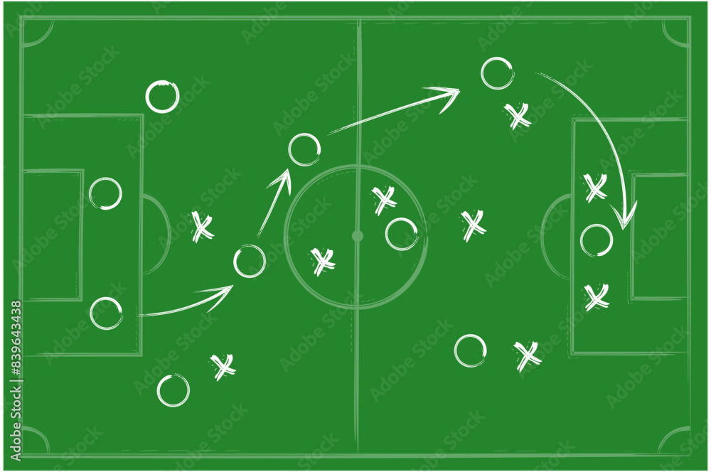 Tactic for soccer. Scheme for training of football team Soccer strategy ...