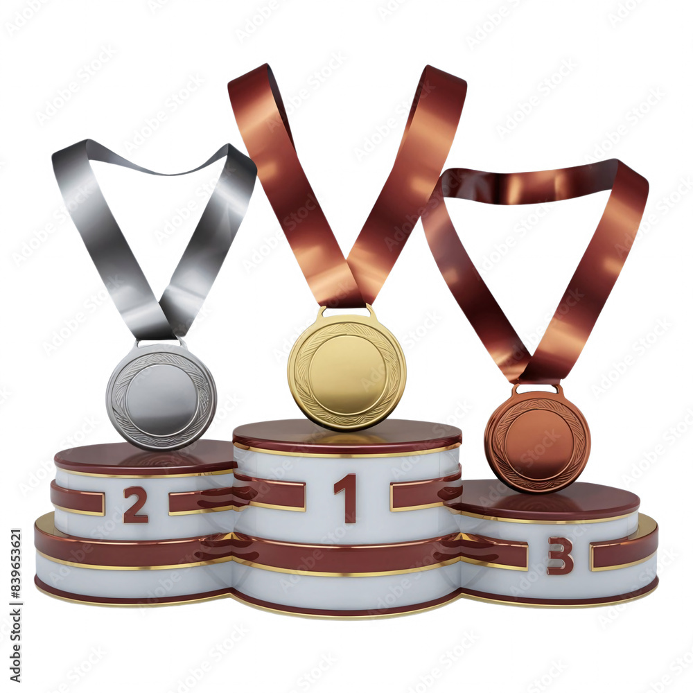 olympic medal podium - realistic image isolated on transparent ...