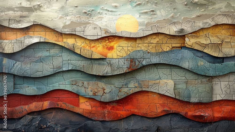 earthy textures art, a modern abstract collage with earthy textures and ...