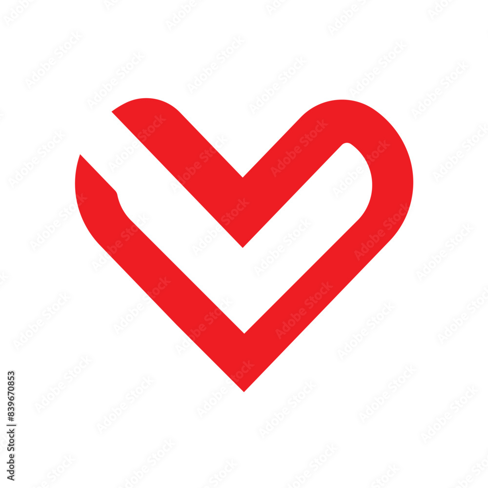 Red heart logo, icon. Heart vector symbol, Valentines day symbol ...