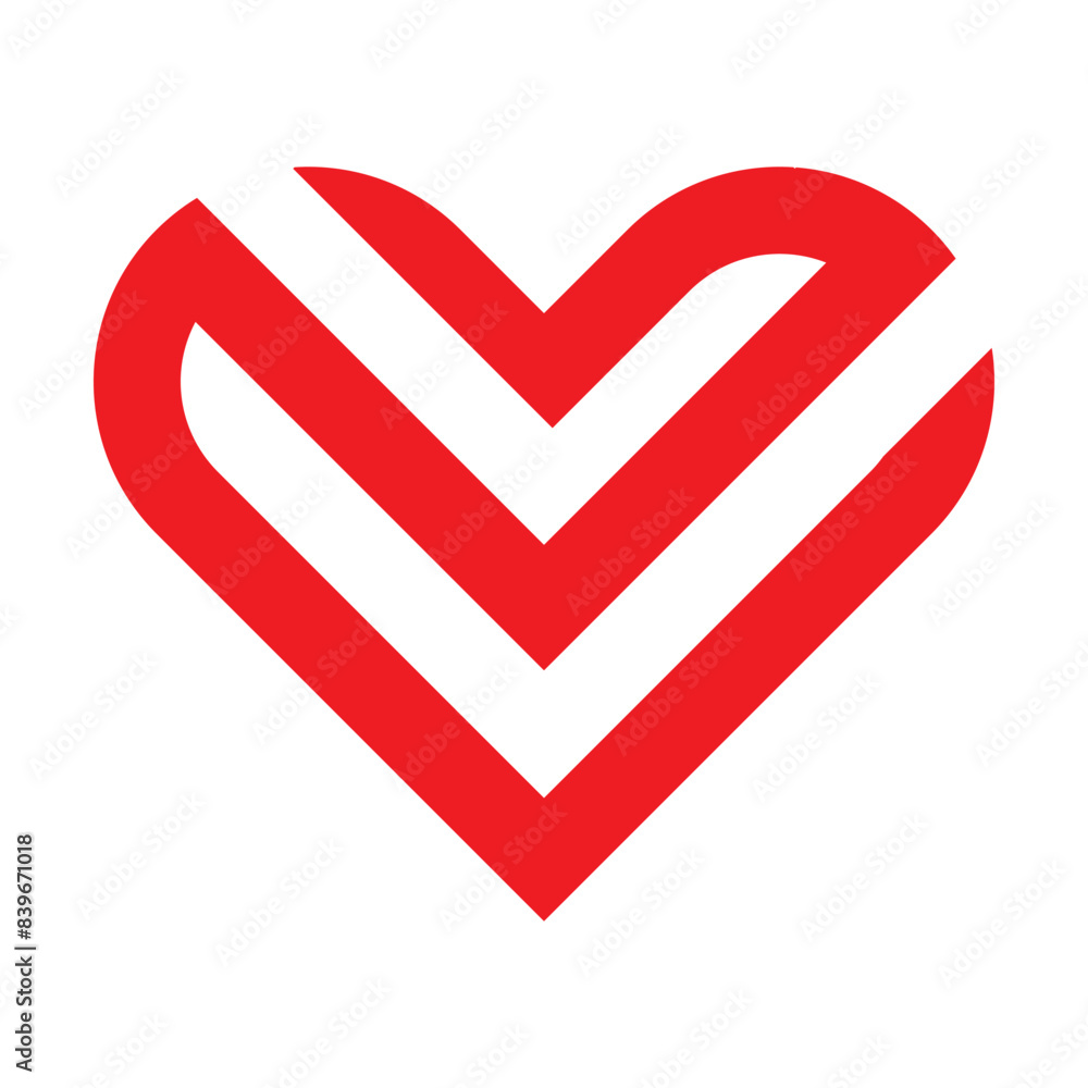 Red heart logo, icon. Heart vector symbol, Valentines day symbol ...