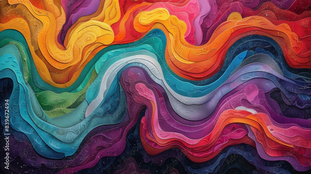 colorful and lively neurographic drawing with expressive strokes ...