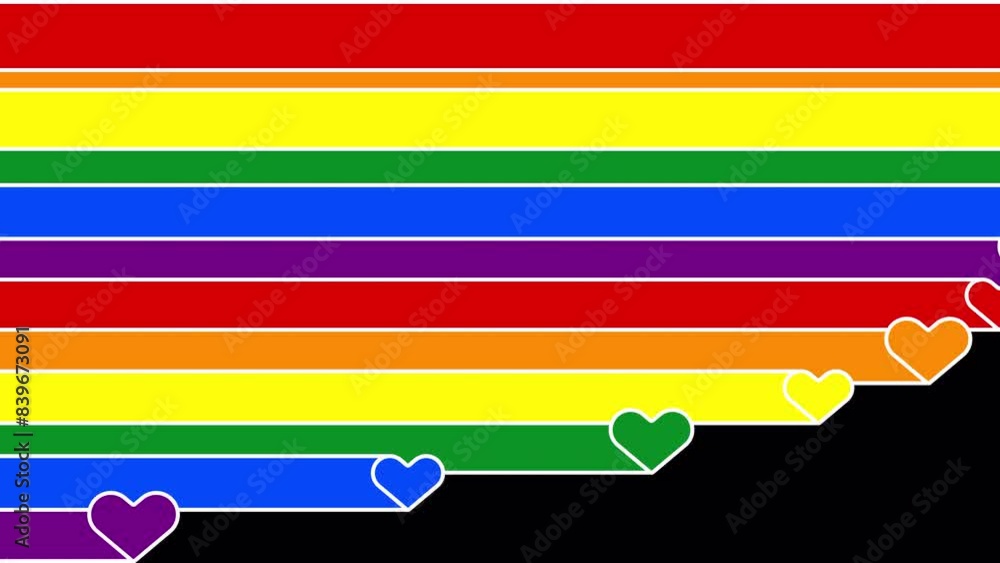 Rainbow heart transition motion graphic with alpha channel. Colorful ...