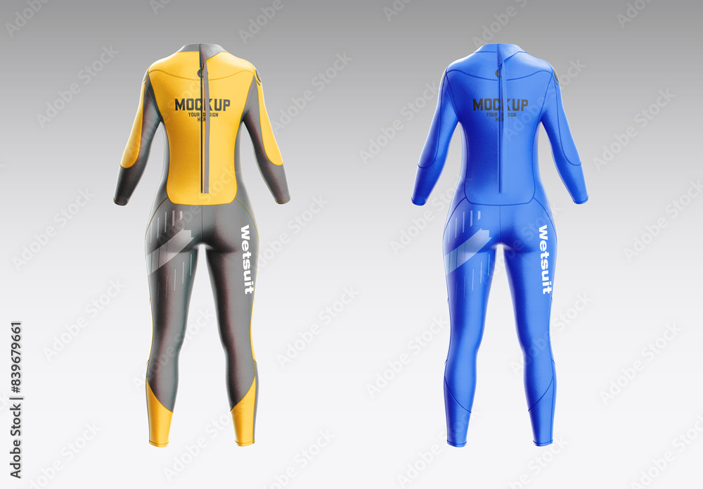 Women’s Full Wetsuit mockup Stock Template | Adobe Stock