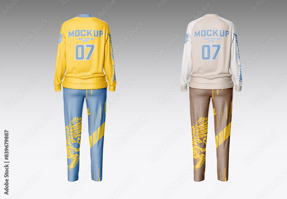 Women's Sport Tracksuit Kit Mockup Stock Template | Adobe Stock