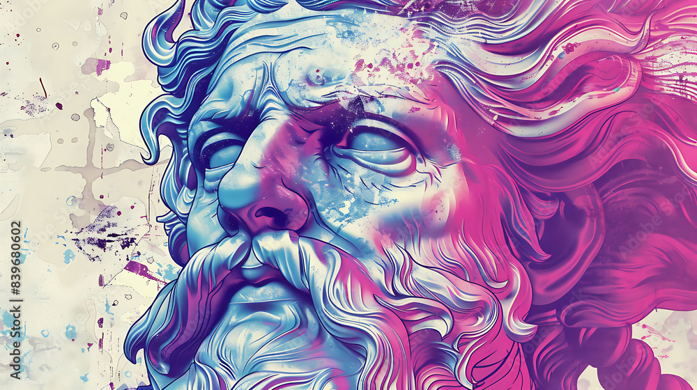 Baroque punk type young adult male character design of chief diety in ...