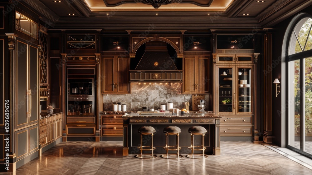 neoclassical kitchen design, classic kitchen design with a blend of ...