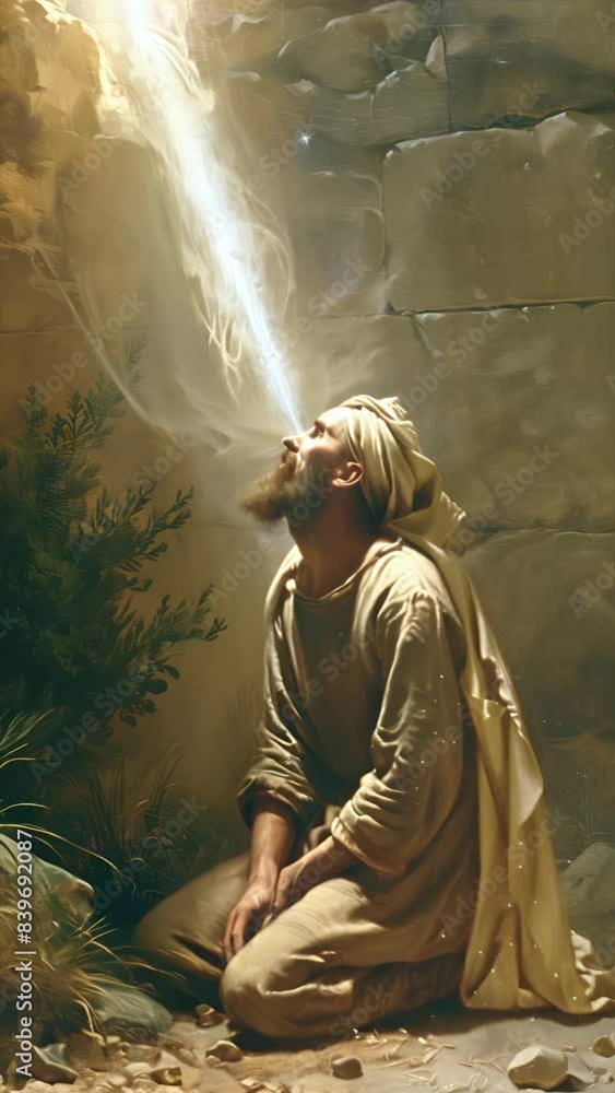 Illustration of Saul (later Paul) on the road to Damascus, encountering ...