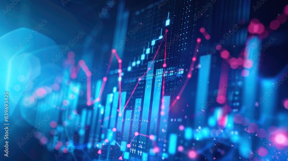 Digital financial chart and exchange financial growth graph. Financial ...