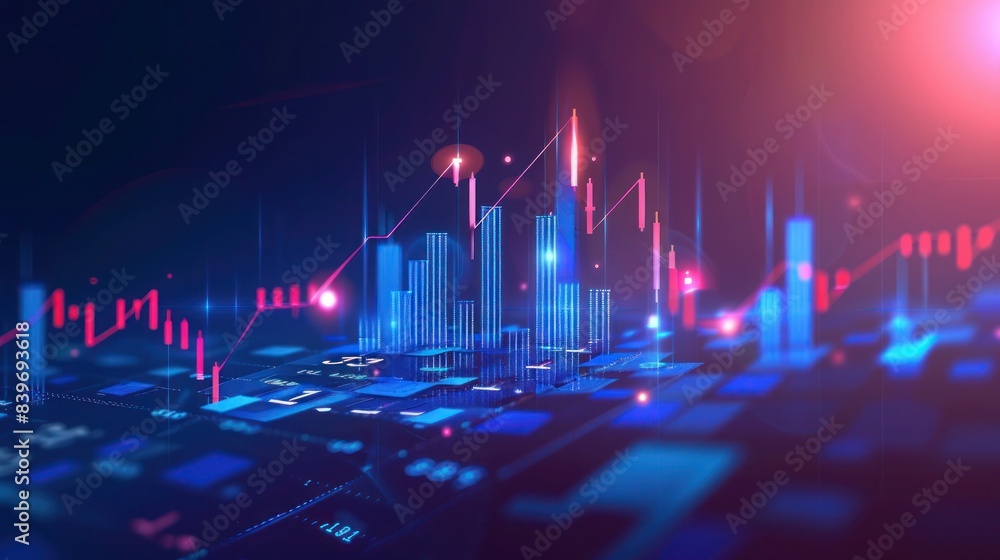 Digital financial chart and exchange financial growth graph. Financial ...