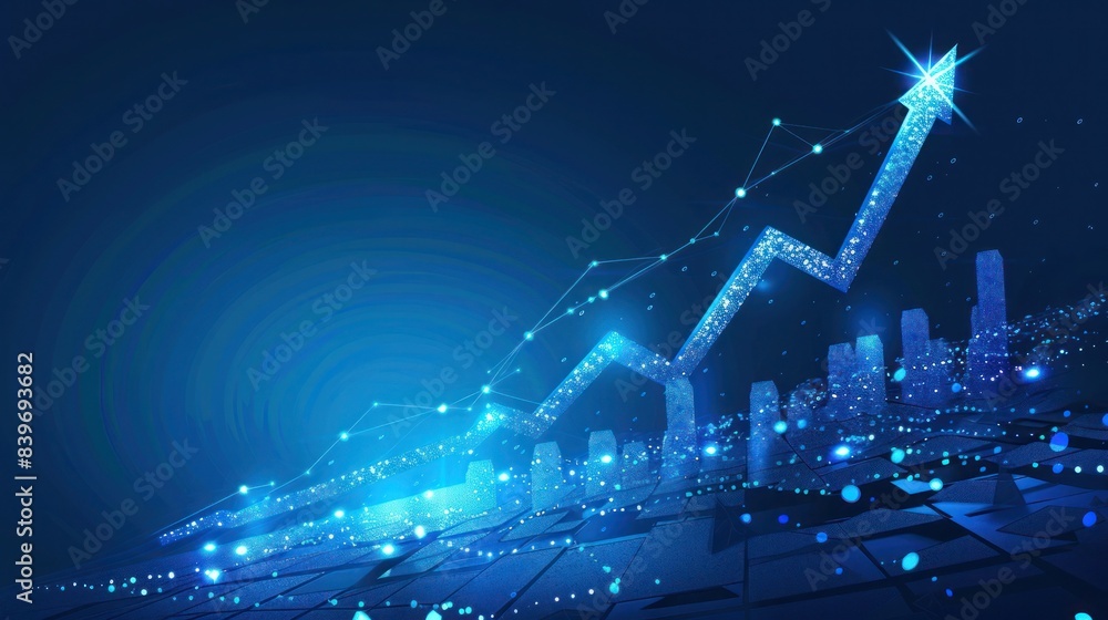 Digital financial chart and exchange financial growth graph. Financial ...