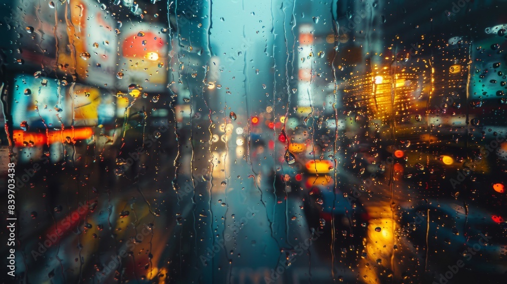 in art of A single, perfect raindrop rolls down the exterior of a glass ...