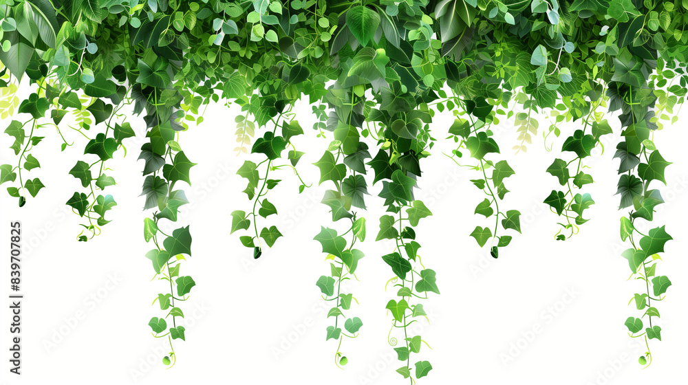 Tropical creeper border hanging, isolated on transparent background ...
