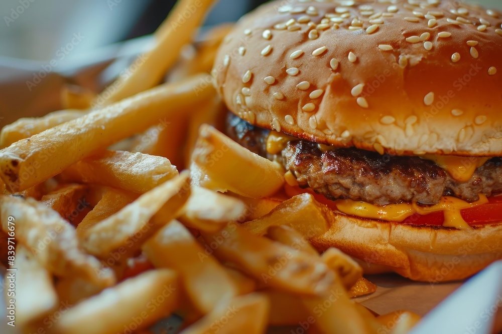 Five Guys meal Cheesy burger hand cut fries with Mayo Fast food Stock ...