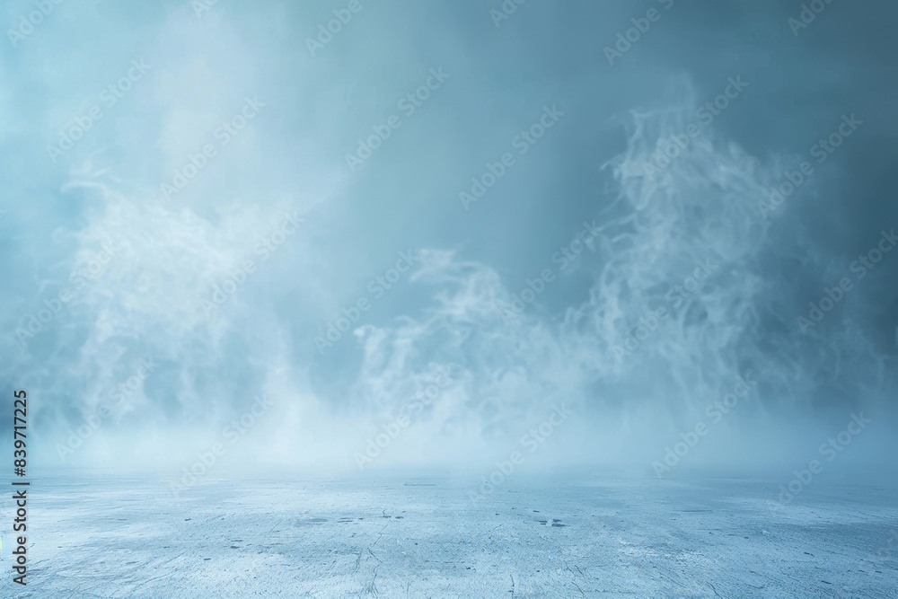 Perspective floor backdrop blue room studio with light blue gradient ...