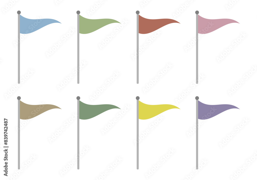 Hoja de iconos de banderas de diferentes colores. Stock Vector | Adobe ...