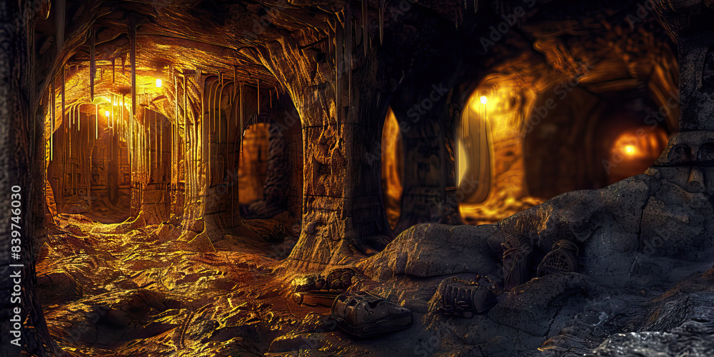 Underground Catacombs: A maze of tunnels and chambers, resembling ...