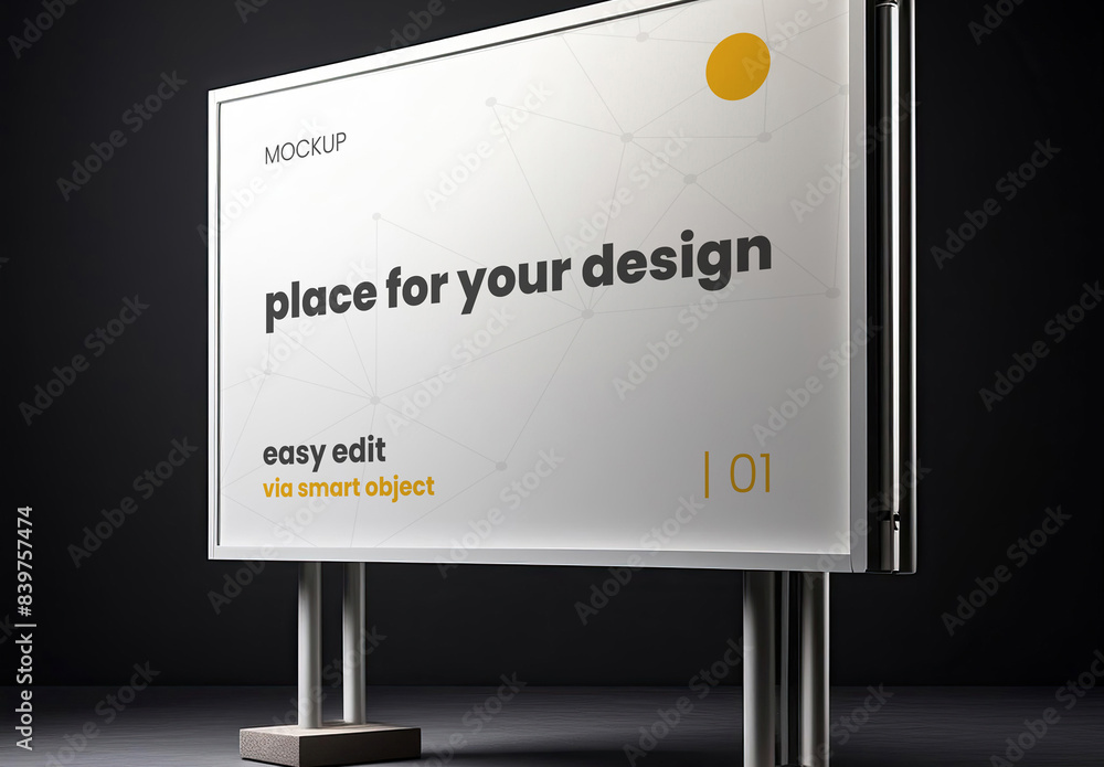 Horizontal billboard isolated Mockup 01 Generative Ai Stock Template ...