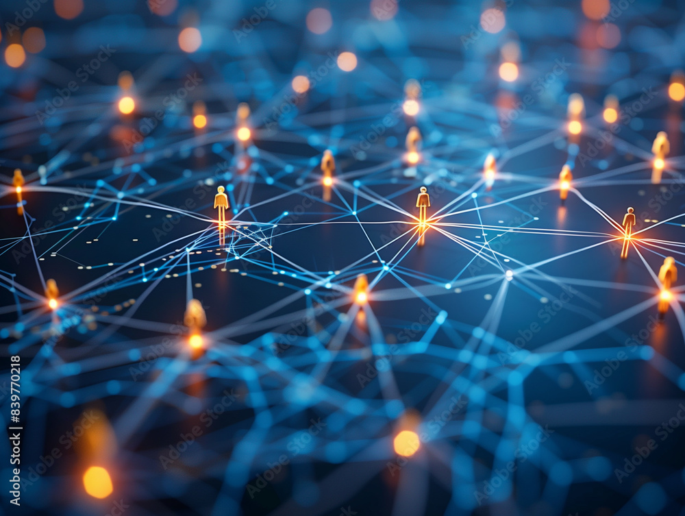 Connecting people on the internet, nodes transforming. Social network ...