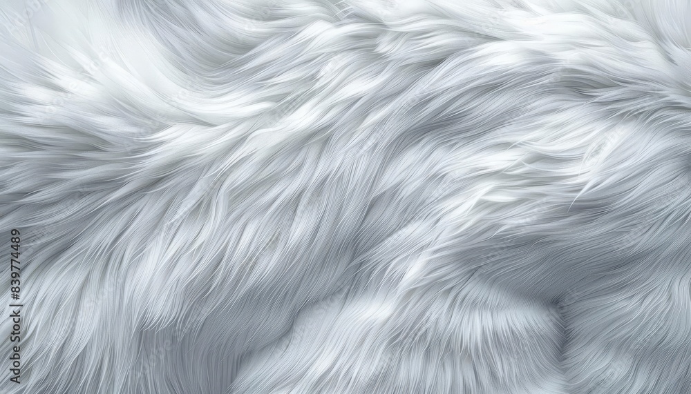 Arctic fox fur flat design top view closeup 3D render Monochromatic ...
