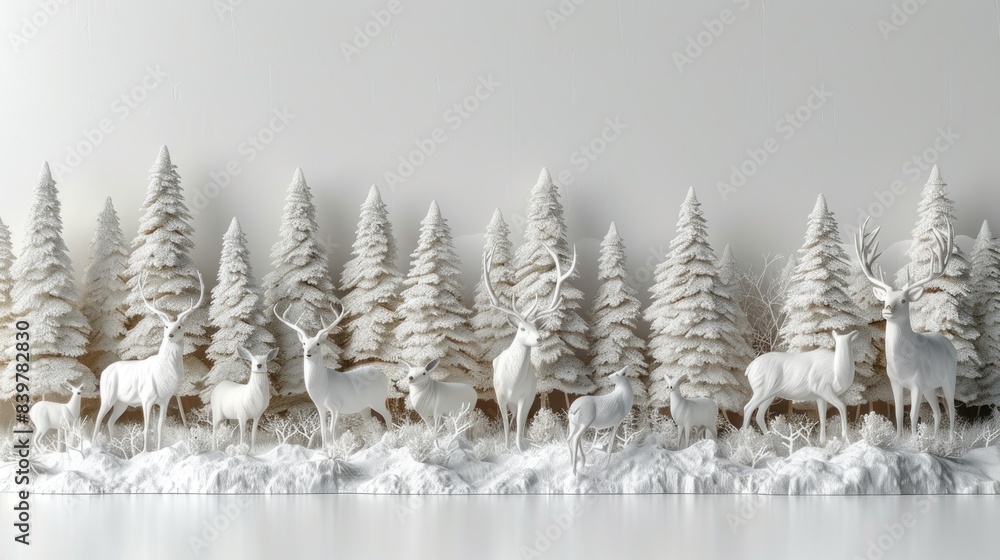 ภาพประกอบสต็อก 3D anime-style visual of wildlife affected by global ...