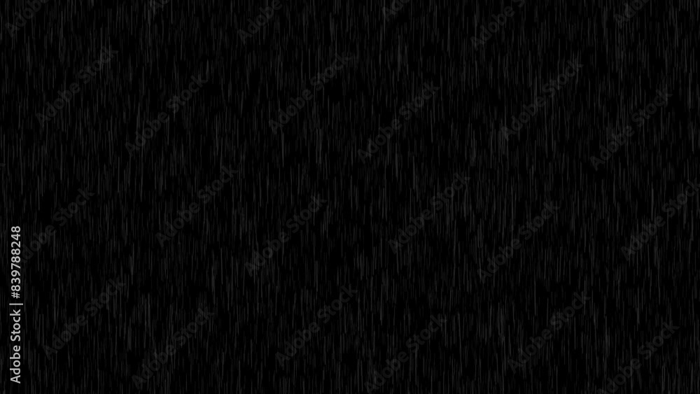 Falling raindrops footage on dark black background, black background ...