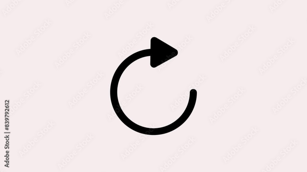 Refresh button, black isolated on white background, refresh icon on the ...