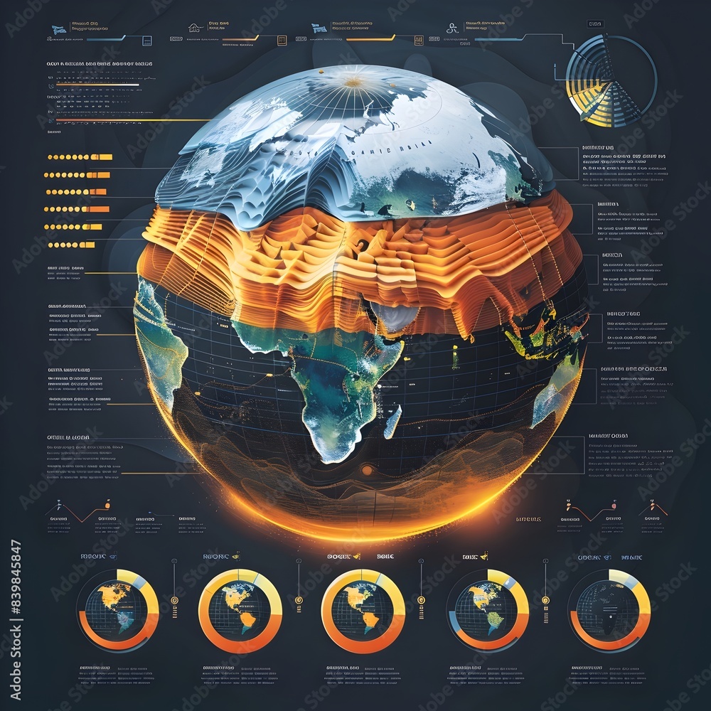 Detailed Infographic of Earth s Internal Structure and Geographical ...