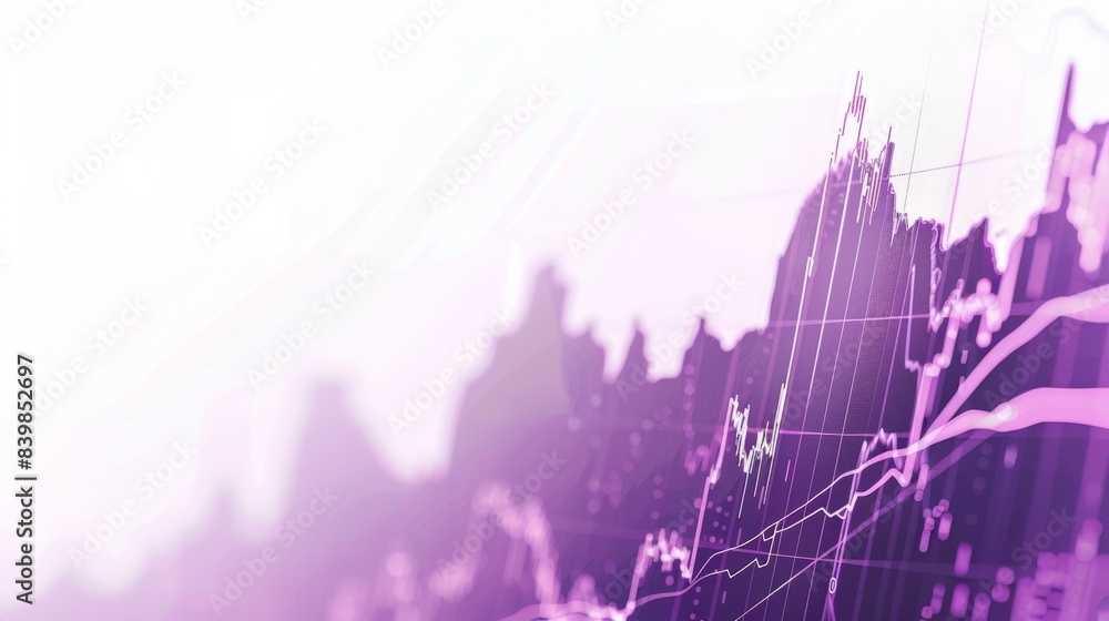 Abstract purple financial chart and stock market graph, showcasing ...