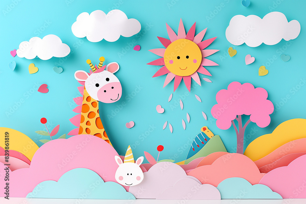 Giraffe Paper cut art, Layered paper craft animals, 3D paper sculptures ...