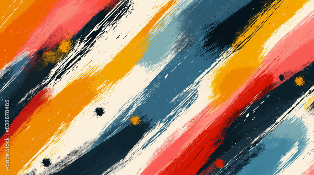 Colorful seamless pattern in bold colors - oblique brush strokes. High ...