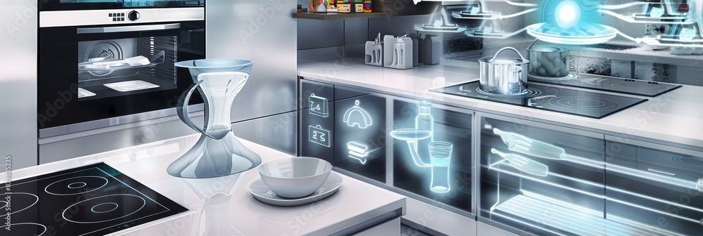 Smart futuristic kitchen with integrated technology - The kitchen ...