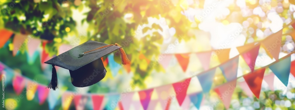Blurred colorful pennant background suitable for summer outdoor event ...